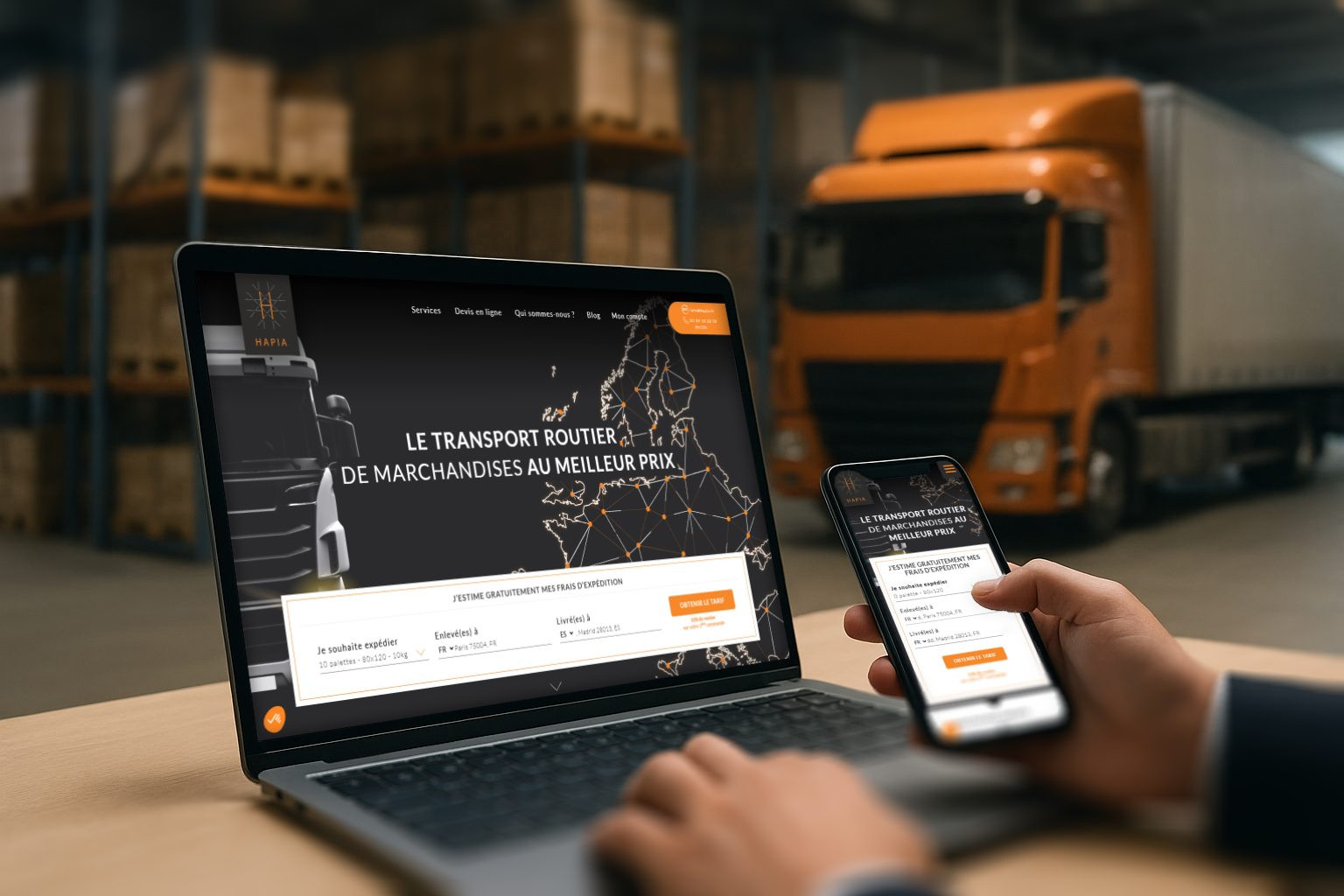 Commissionnaire de transport en ligne : rapide et fiable | Hapia